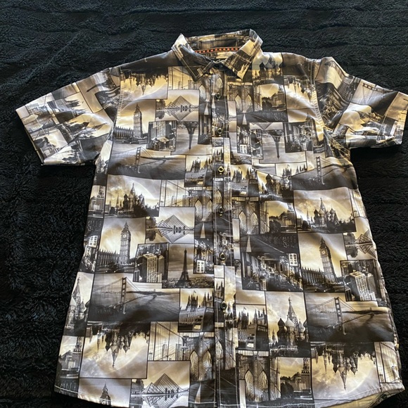 Shirts | Graphic Button Up Tee | Poshmark
